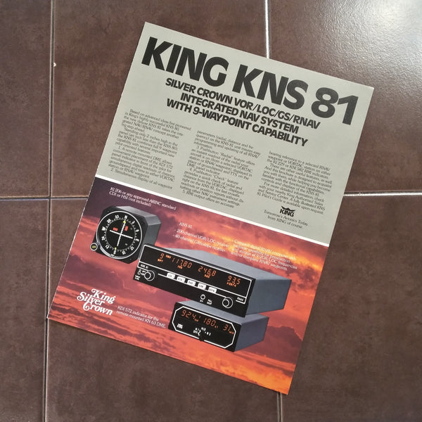 Original King KNS-81 Tri-fold Sales Brochure, 8.5 x 11". – G's Plane Stuff