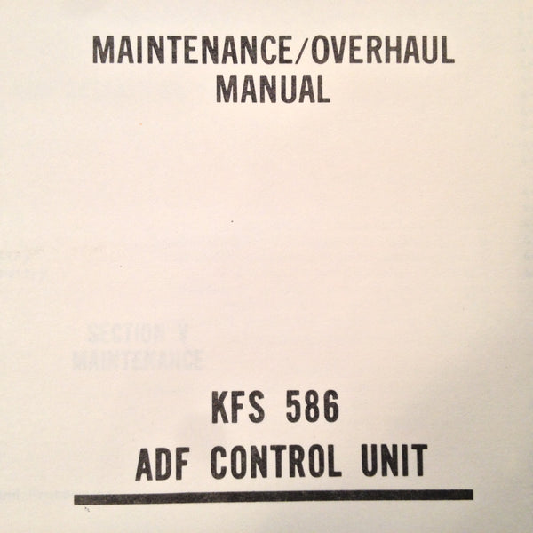 King KFS 586 Service Manual. – G's Plane Stuff