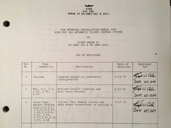 KFC 200 autopilot in Piper Arrow IV, PA-28RT-201, PA-28RT-201T STC Ser ...