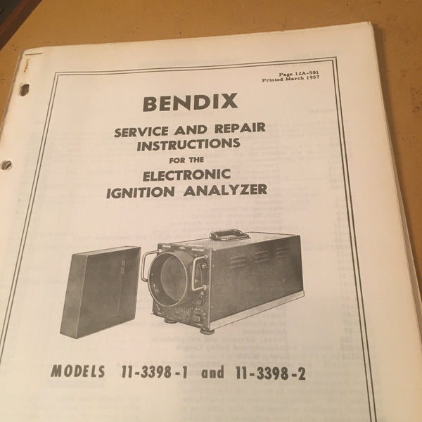 Bendix 11-3398-1, 11-3398-2 Ignition Analyzer Service & Repair Manual ...