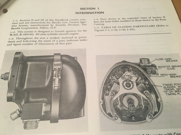 Bendix Scintilla Ignition on Wright R-1820-82/84 Engines Overhaul Manu ...