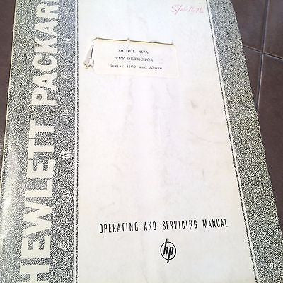 Hewlett Packard HP 417A VHF Detector Service Manual. – G's Plane Stuff