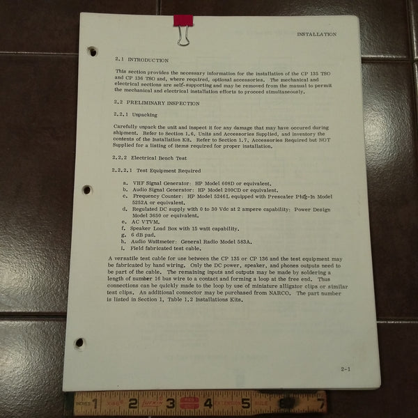 Narco CP 135, CP 136 Audio Install Manual. – G's Plane Stuff