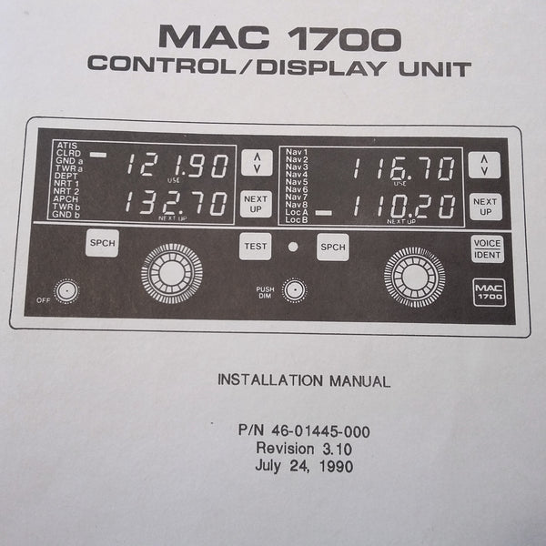 McCoy MAC 1700 install manual. – G's Plane Stuff