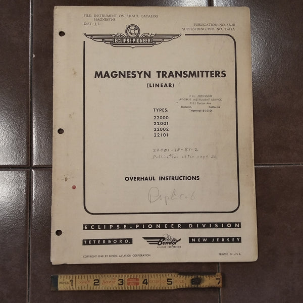 Eclipse-Pioneer Magnesyn Transmitters (Linear) Overhaul Manual. Circa ...