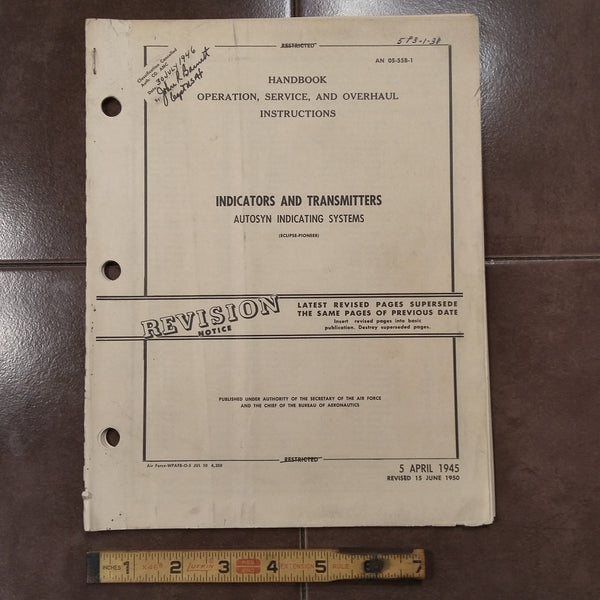 Pioneer Autosyn Indicating Systems Indicators & Transmitters Overhaul ...