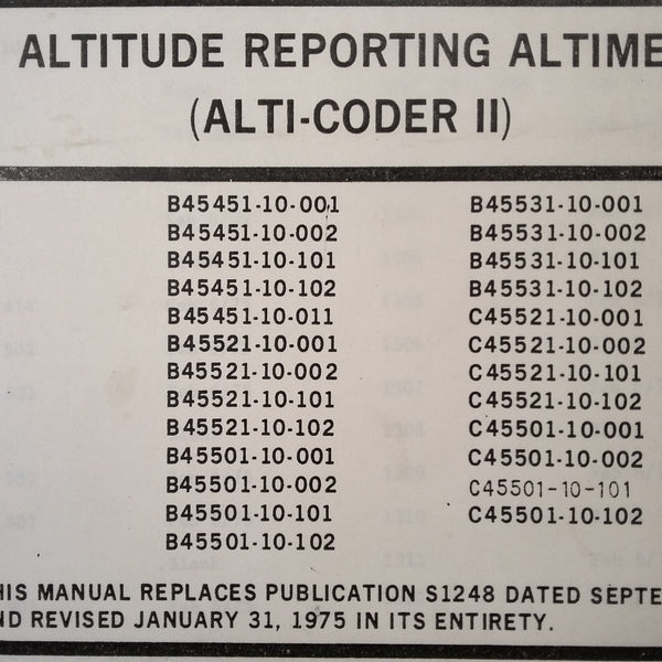Kollsman ALTI-CODER II Overhaul & Parts Manual. – G's Plane Stuff