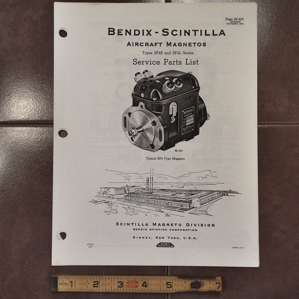 Bendix Scintilla SF4R and SF4L Magneto Parts Booklet. – G's Plane Stuff