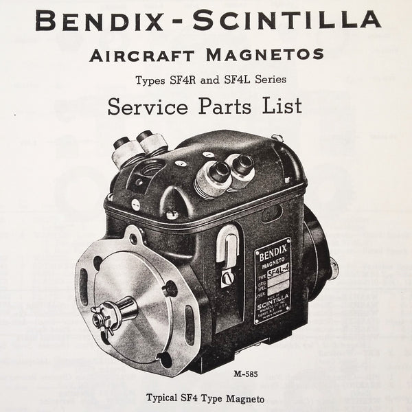 Bendix Scintilla SF4R and SF4L Magneto Parts Booklet. – G's Plane Stuff