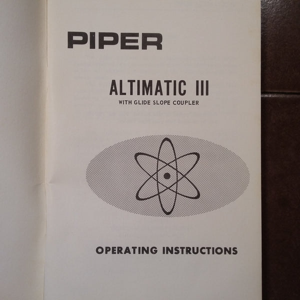Operating Manuel for Piper Altimatic III with Glideslope Coupler. – G's ...