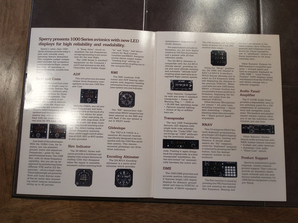 Sperry 1000 Avionics Original Sales Brochure, Tri-Fold, 8.5 x 11". – G ...