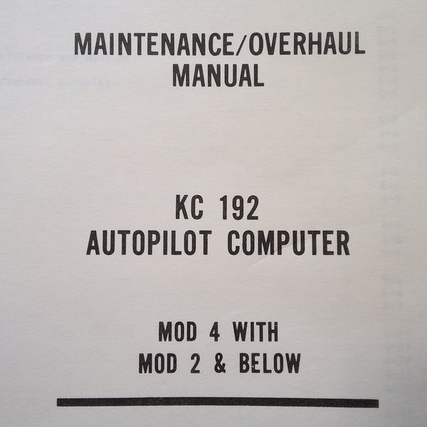 King KC-192 Autopilot Computer Mod 4 Service Manual. – G's Plane Stuff