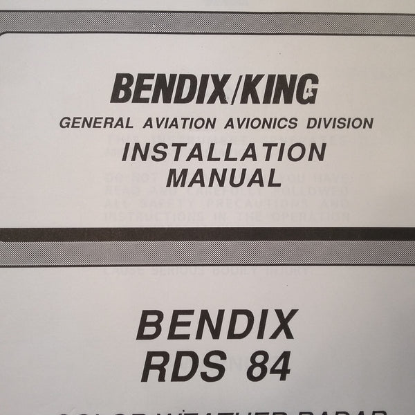 Bendix King RDS 84 Radar install & operators manual. – G's Plane Stuff