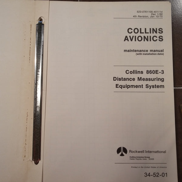 Collins 860E-3 DME Install Manual. – G's Plane Stuff