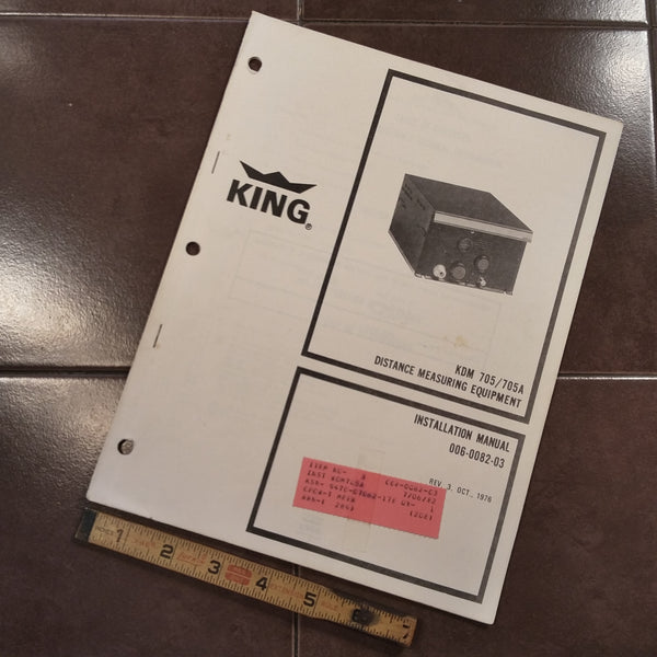 King KDM-705 and KDM-705A DME Install Manual. – G's Plane Stuff