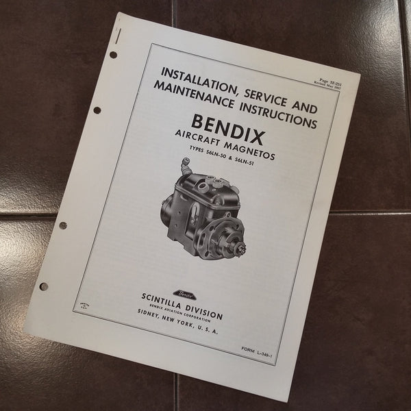 Bendix Scintilla S6LN-50 and S6LN-51 Install, Service Maintenance Inst ...