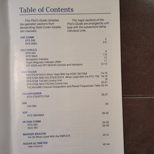 King Gold Crown Avionics Pilot's Guide. – G's Plane Stuff