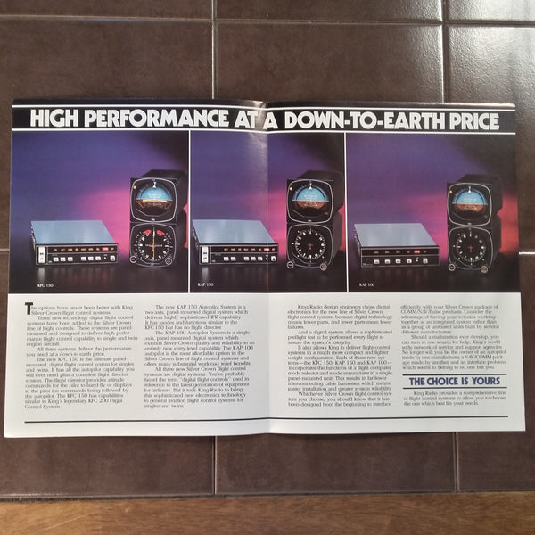 Original King KFC-150, KAP-150 & KAP-100 Poster Foldout Brochure, 8 pa ...
