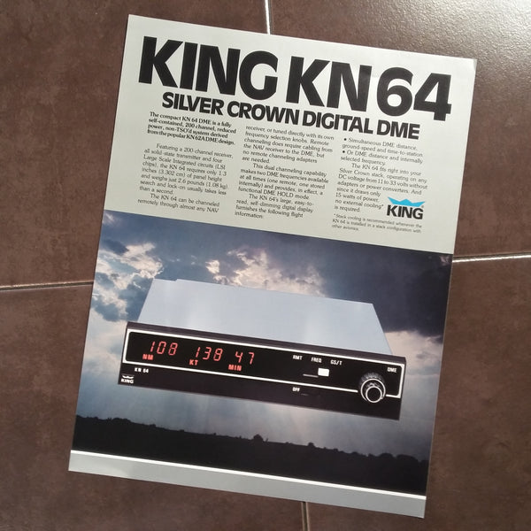Original King KN 64 DME Single page Sales Brochure, 8.5 x 11". – G's ...