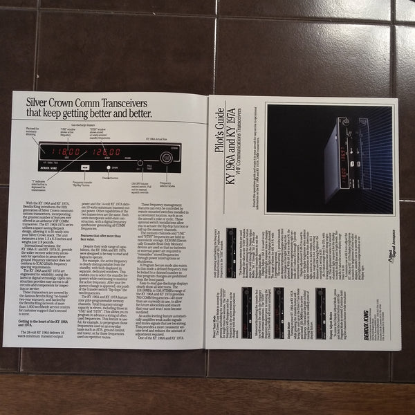 Original Bendix/King KY-196A & KY-197A Tri-fold Sales Brochure, 8.5 x ...