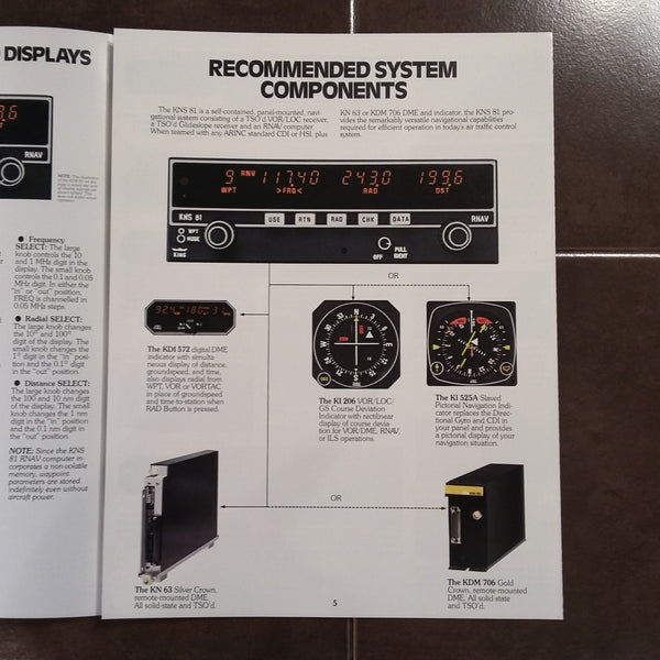 Original King KNS-81 Tri-fold Sales Brochure, 8.5 x 11". – G's Plane Stuff