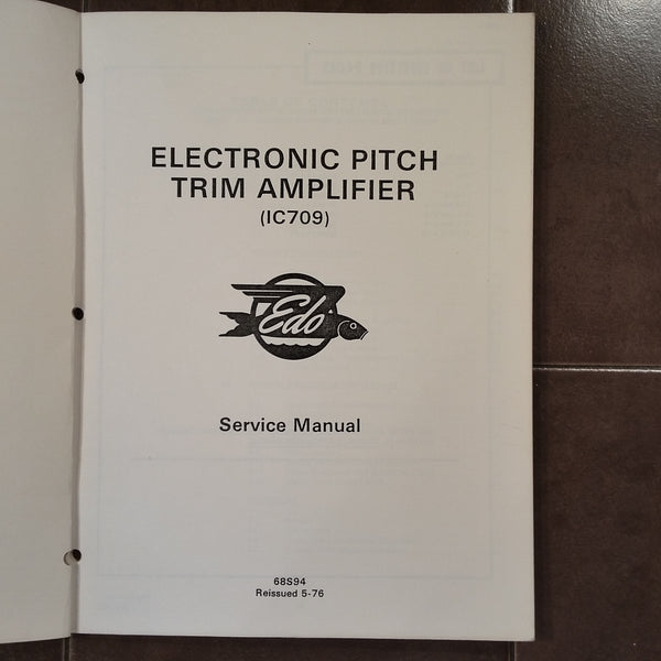 Edo 1C709 Electronic Pitch Trim Amp Service manual, IC-709. – G's Plane ...