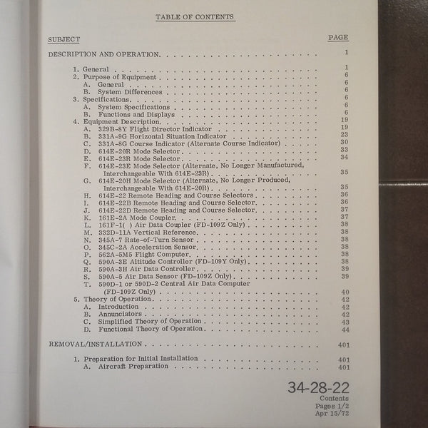 Collins FD-109Y & FD-109Z Install & Ramp Service Manual. – G's Plane Stuff