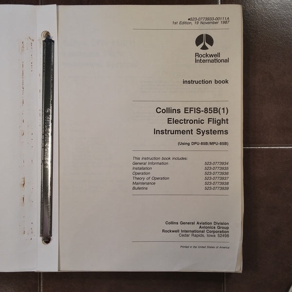 Collins EFIS-85B (1) Install and Ramp Maintenance Manual. – G's Plane Stuff