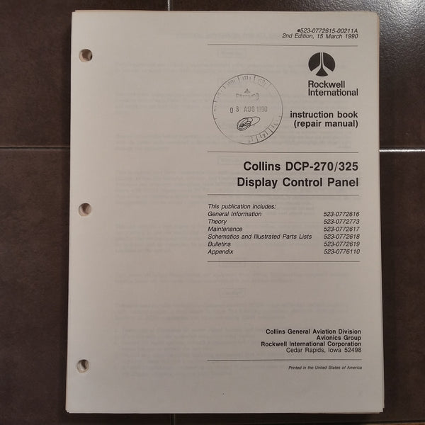 Collins DCP-270 & DCP-325 Display Service manual. – G's Plane Stuff