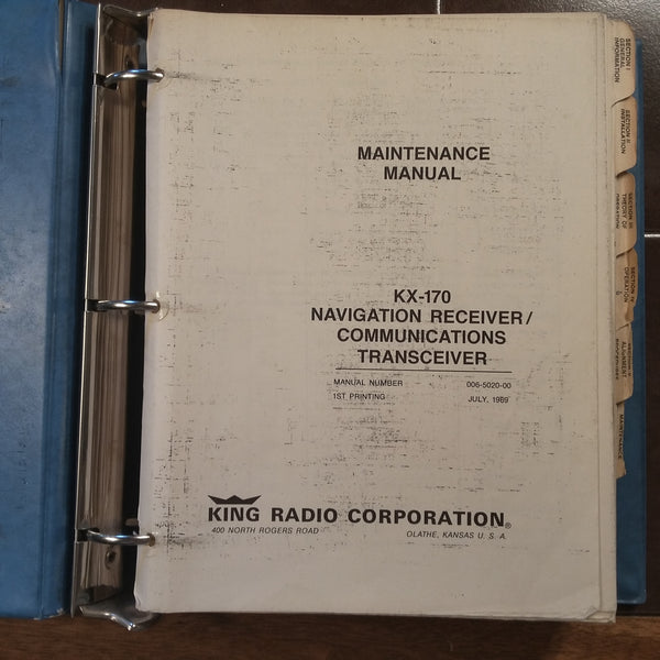 King KX 170 Maintenance & Parts Manual. – G's Plane Stuff