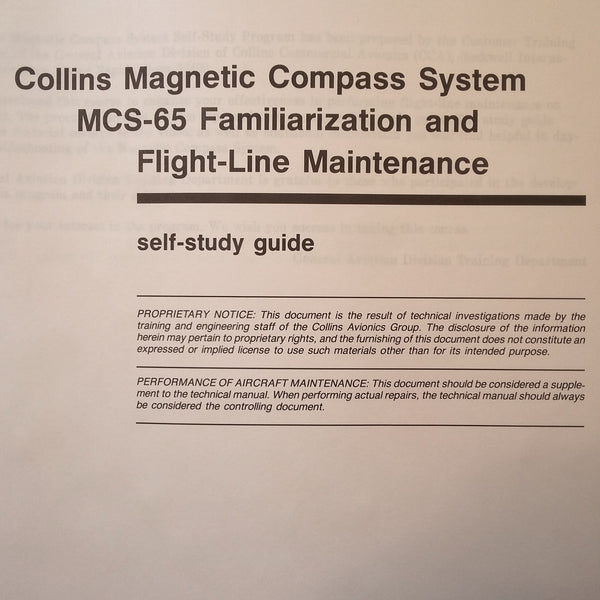 Collins MCS-65 Familiarization & Flight-Line Maintenance Training Manu ...