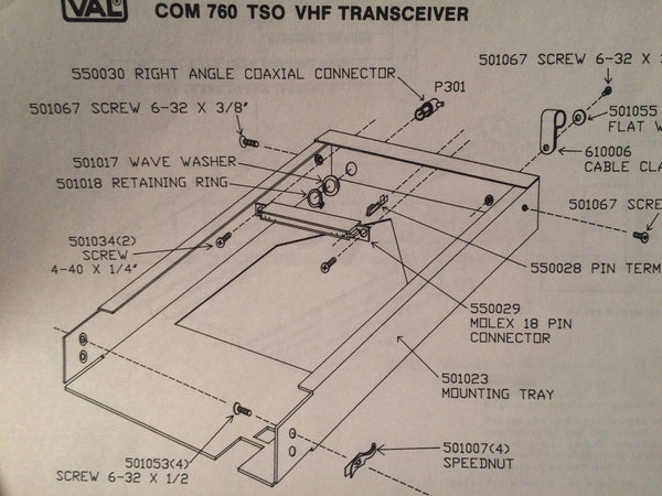 VAL Com 760 TSO VHF Install & Owner's Manual. – G's Plane Stuff