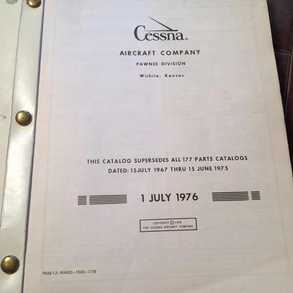 1968-1977 Cessna 177, 177A & 177B Cardinal Parts Manual. – G's Plane Stuff