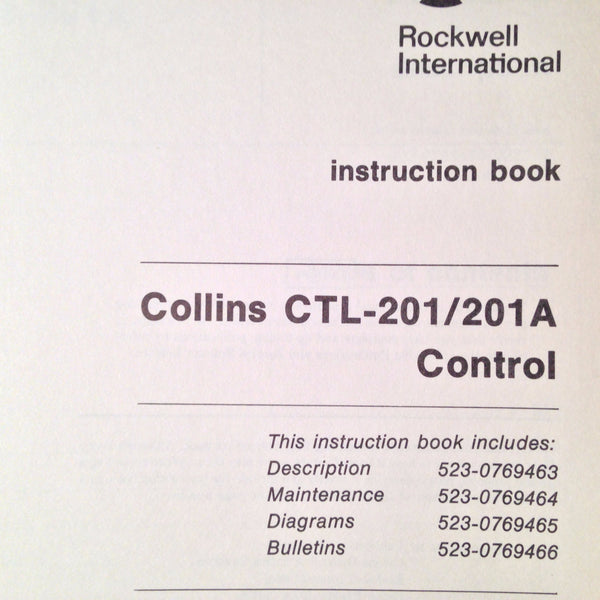 Collins CTL-201 & CTL-201A Controls Service Manual. – G's Plane Stuff
