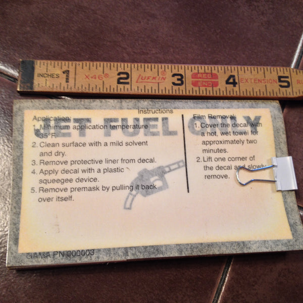 9 "JET FUEL ONLY" Placard Stickers 4.75" x 2.75" NOS. – G's Plane Stuff