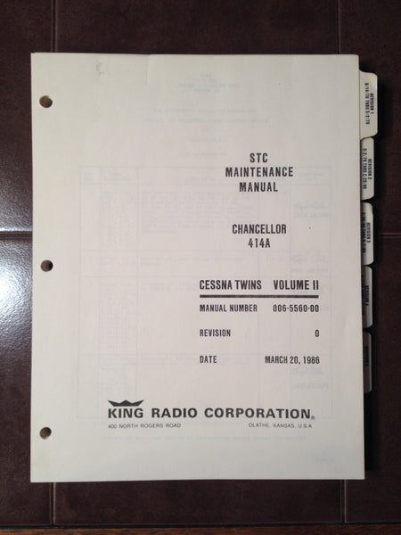 KFC 200 autopilot in Cessna 414A Chancellor STC Service Manual. – G's ...