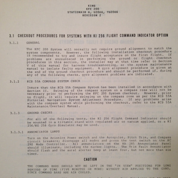 King KFC 200 autopilot in Cessna Stationair, U206G, TU206G STC Mainten ...