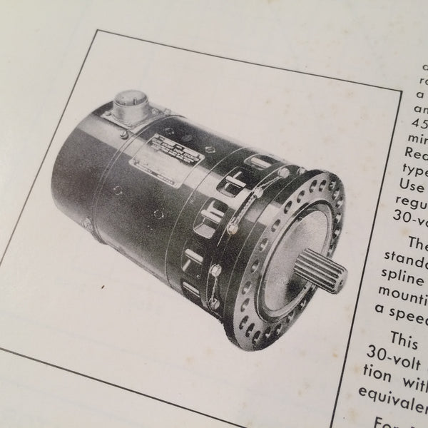 Bendix DC Generators Type 30E01-3 Description & Interconnect Pinout Da ...