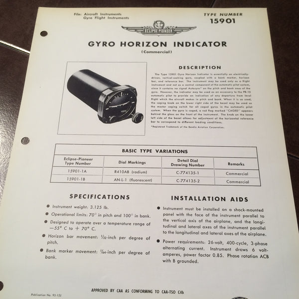 Bendix Horizon Indicator Type 15901 Description & Interconnect Pinout ...