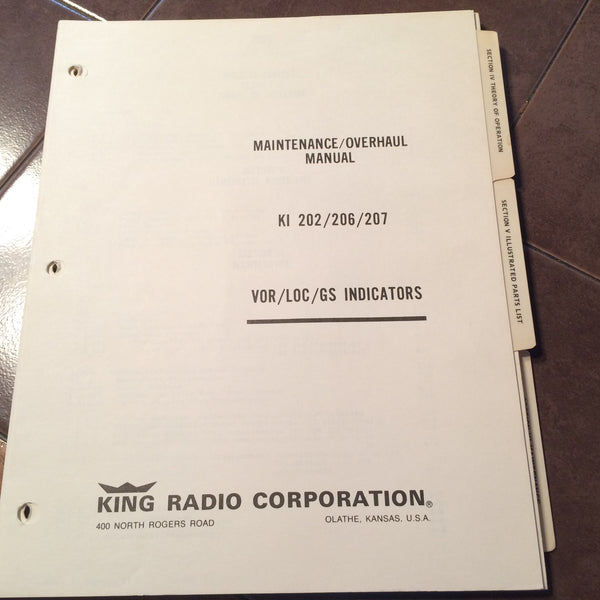 King KI-202, KI-206 & KI- 207 NAV Indicator Service Manual. – G's Plane ...