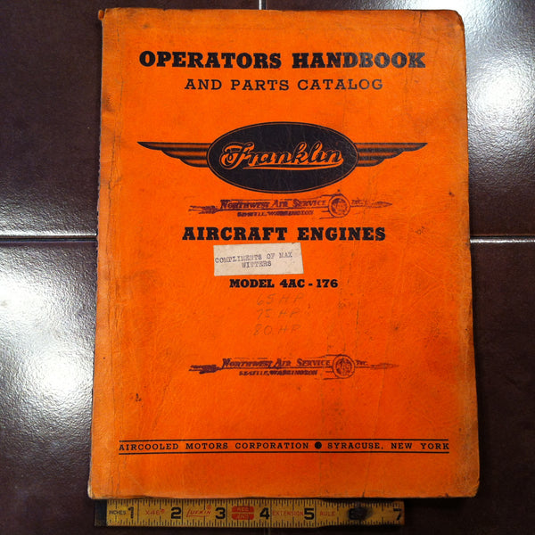 Original Franklin 4AC-176 Service, Overhaul & Parts Manual. – G's Plane ...