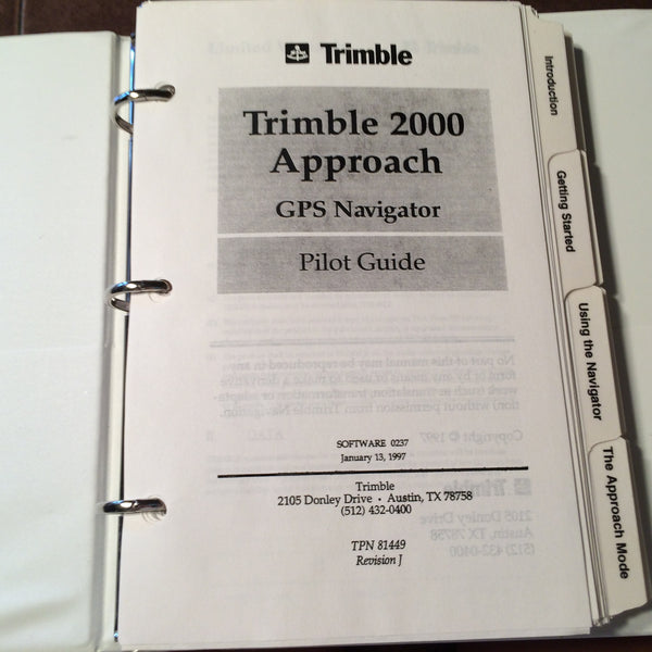 Trimble 2000 Approach GPS Navigator Pilot Guide. – G's Plane Stuff