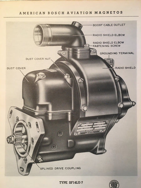 Bosch Magneto SF14LU-7 and SF14LC-7 Service Instructions Booklet. – G's ...