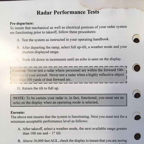 Radar Training Systems, Airborne Weather Radar Pilot's Operating Guide ...