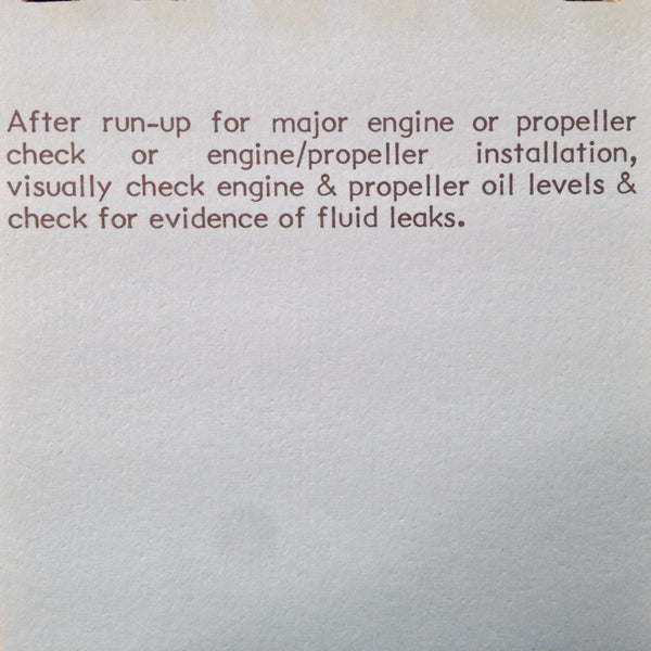 CV580 Engine Run-up and Taxi Checklist Handbook. – G's Plane Stuff