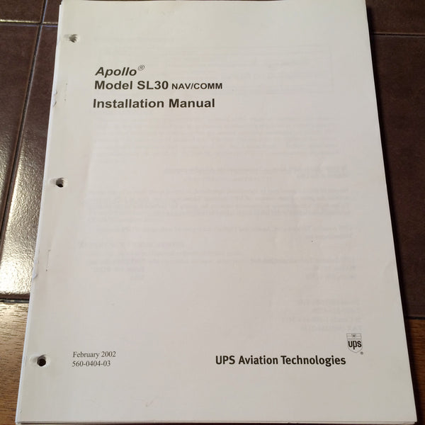 UPS Apollo SL30 Nav Com install manual. – G's Plane Stuff