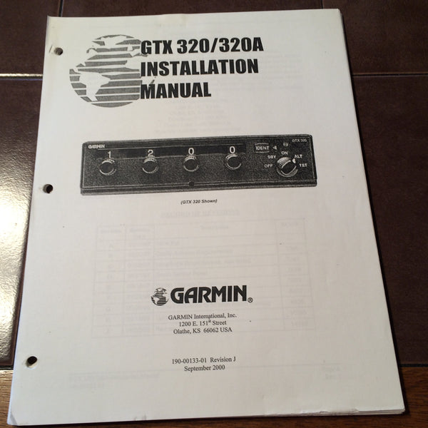 Garmin GTX-320 and GTX-320A Transponder Install Manual. – G's Plane Stuff
