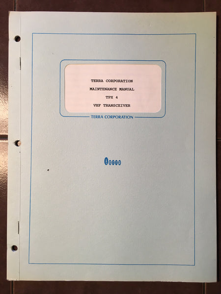 Terra TPX-4 Com Maintenance Manual. – G's Plane Stuff