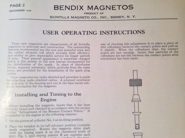 Bendix-Scintilla Magnetos SF4R and SF4L Operating Instructions. – G's ...