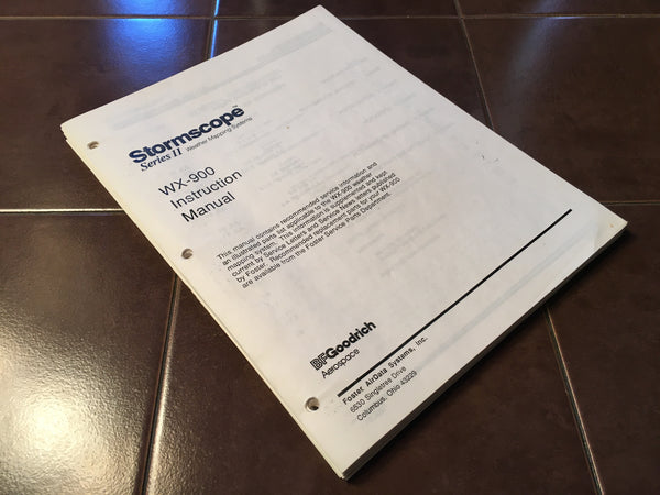 BFGoodrich Stormscope WX-900 Service & Parts Instruction Manual. – G's ...